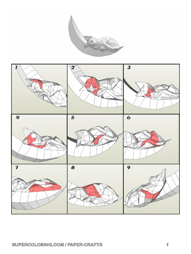 Cat Sleeping On The Moon Paper Crafts | PDF