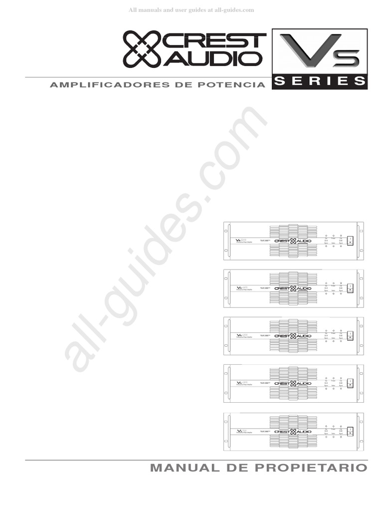 Crest Audio Vs Series 2 Amplifier 16 | PDF | Bienes manufacturados ...