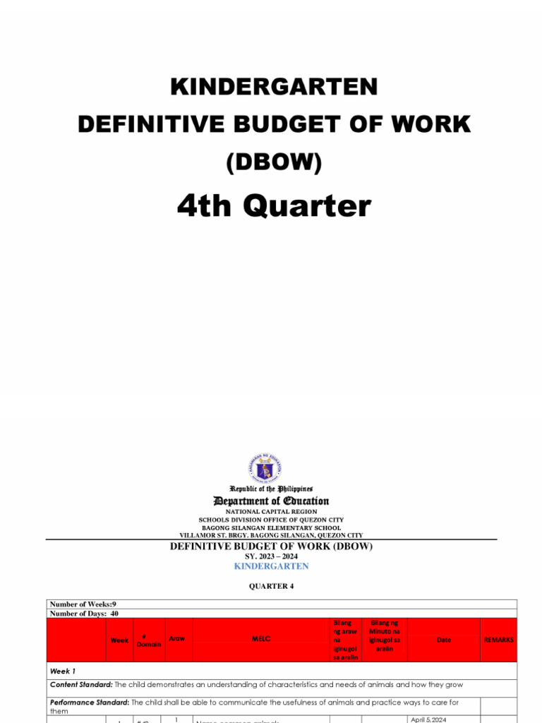 4th Quarter Kindergarten Dbow Catch Up Friday | PDF