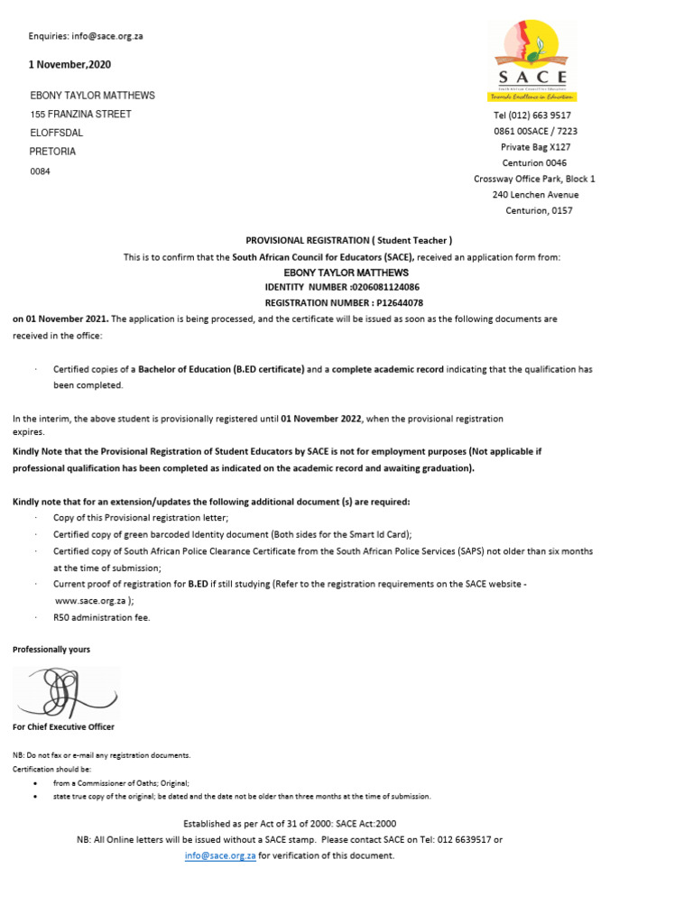 Sace | PDF | Identity Document | Access Control