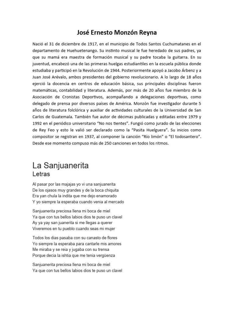 José Ernesto Monzón Reyna | PDF | Poesía