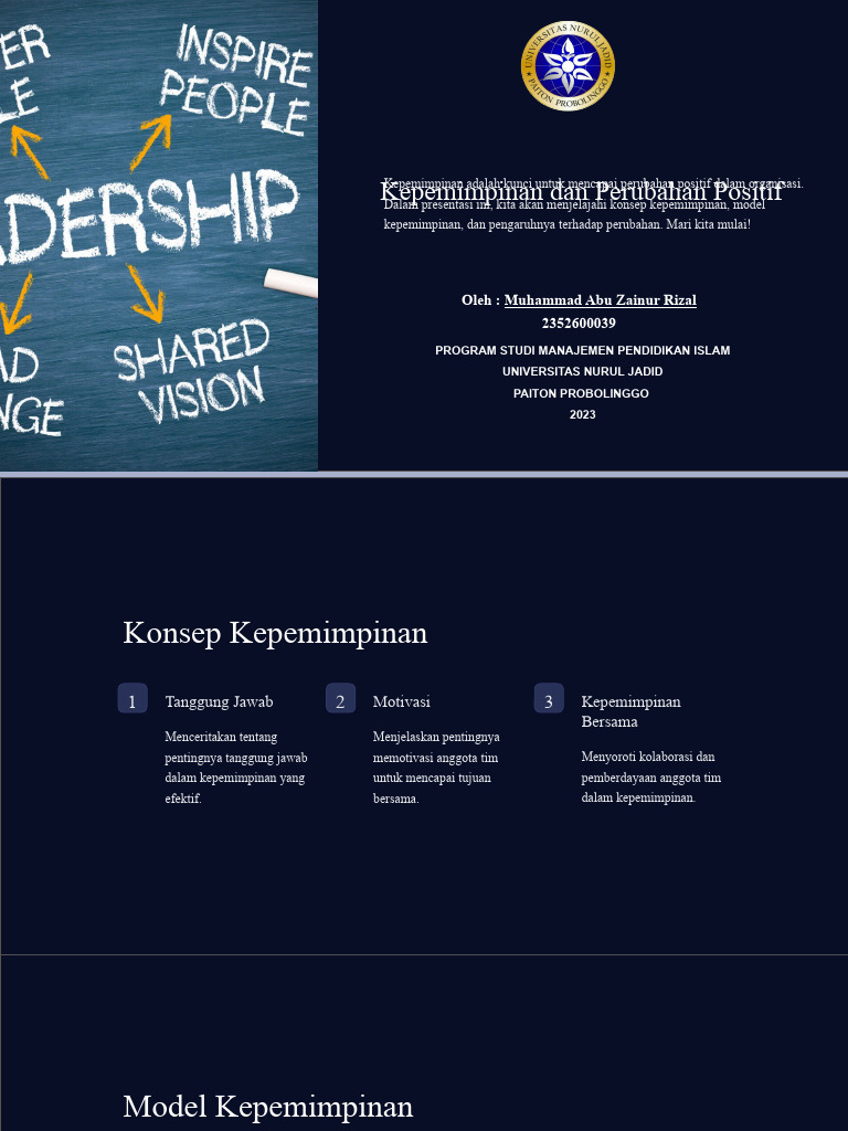 Kepemimpinan Dan Perubahan Positif | PDF | Pengembangan Diri