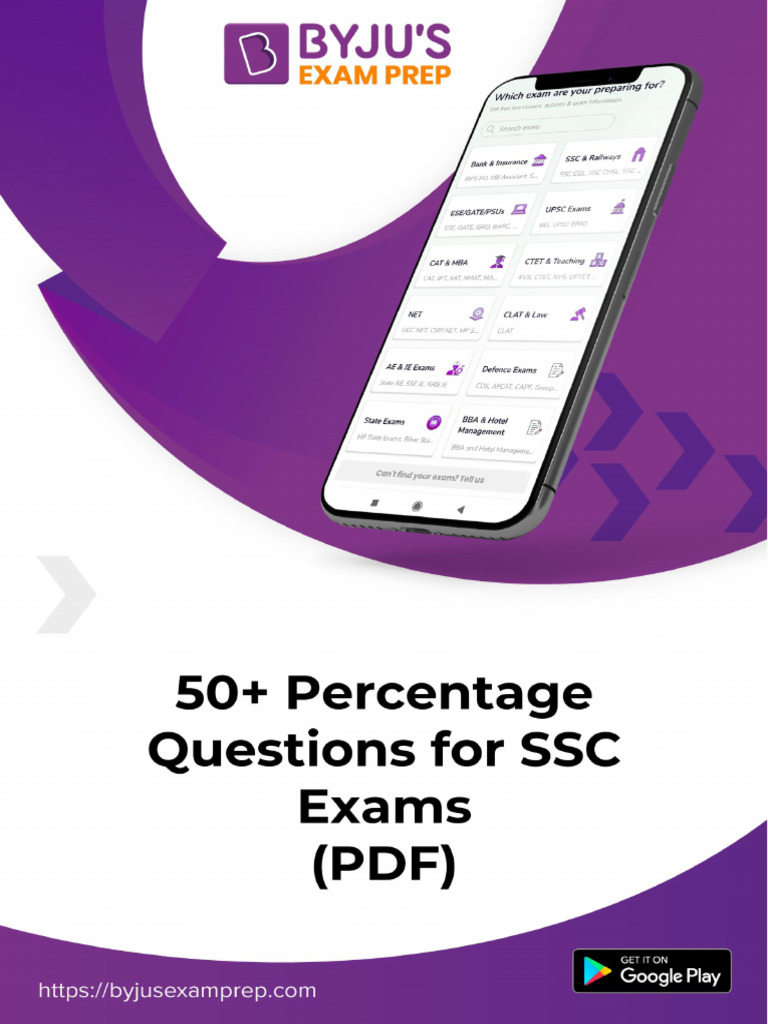 SSC Percentage Questions with Solutions | PDF | Percentage | Expense