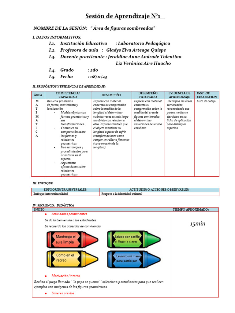 ESQUEMA DE SESION DE APRENDIZAJE Promat Borrador | PDF | Evaluación | Aprendizaje