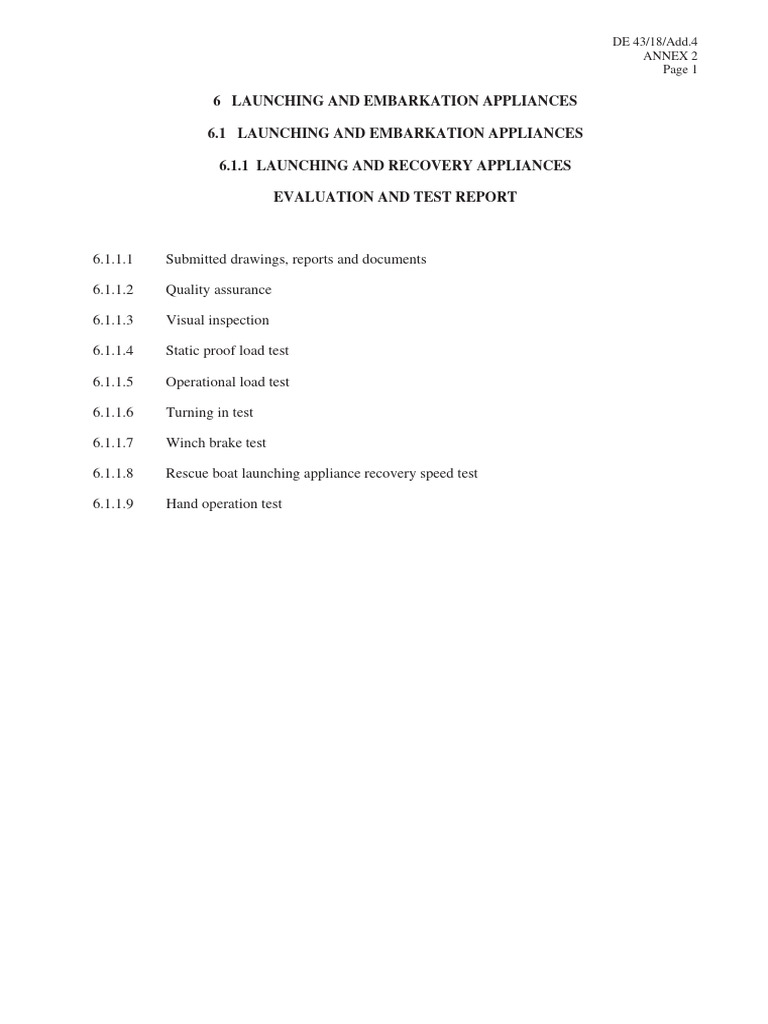Launching and Embarkation Appliances | PDF | Equipment | Manufactured Goods
