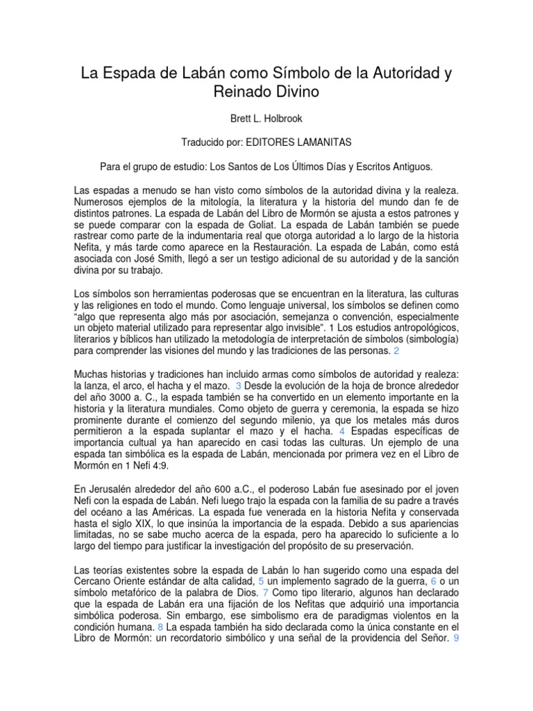 La Espada de Labán como Símbolo de la Autoridad y Reinado Divino-Brett ...