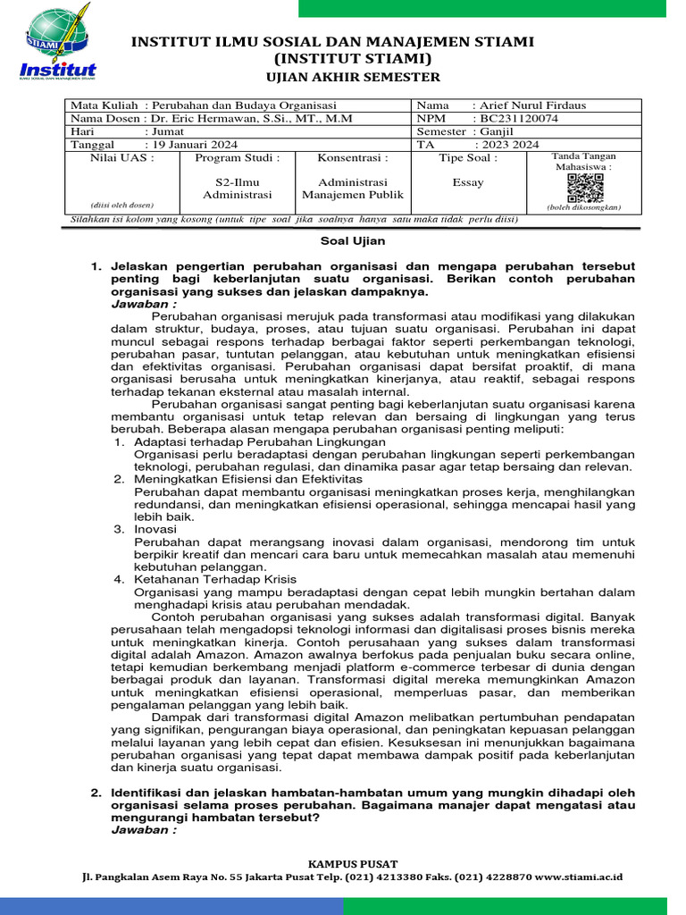 Arief Nurul Firdaus - BC231120074 - Template - Jawaban - Soal - Uas - PBO - Friday - January 19 ...