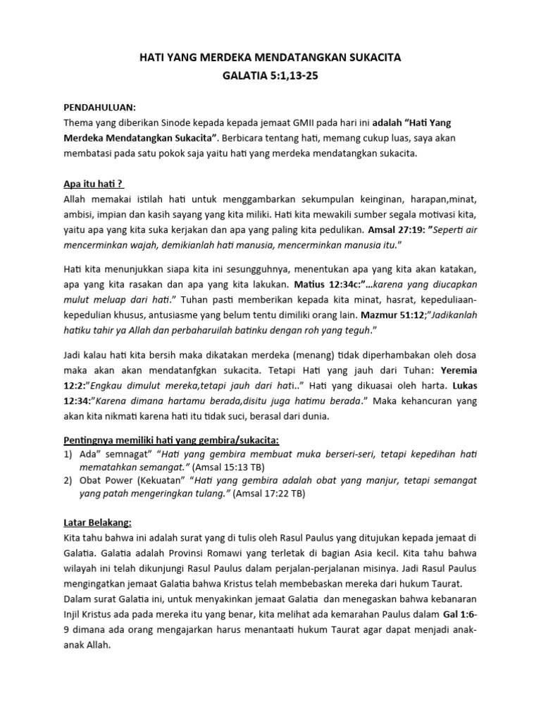 HATI YANG MERDEKA MENDATANGKAN SUKACITA Vik Musa | PDF | Filsafat | Hukum