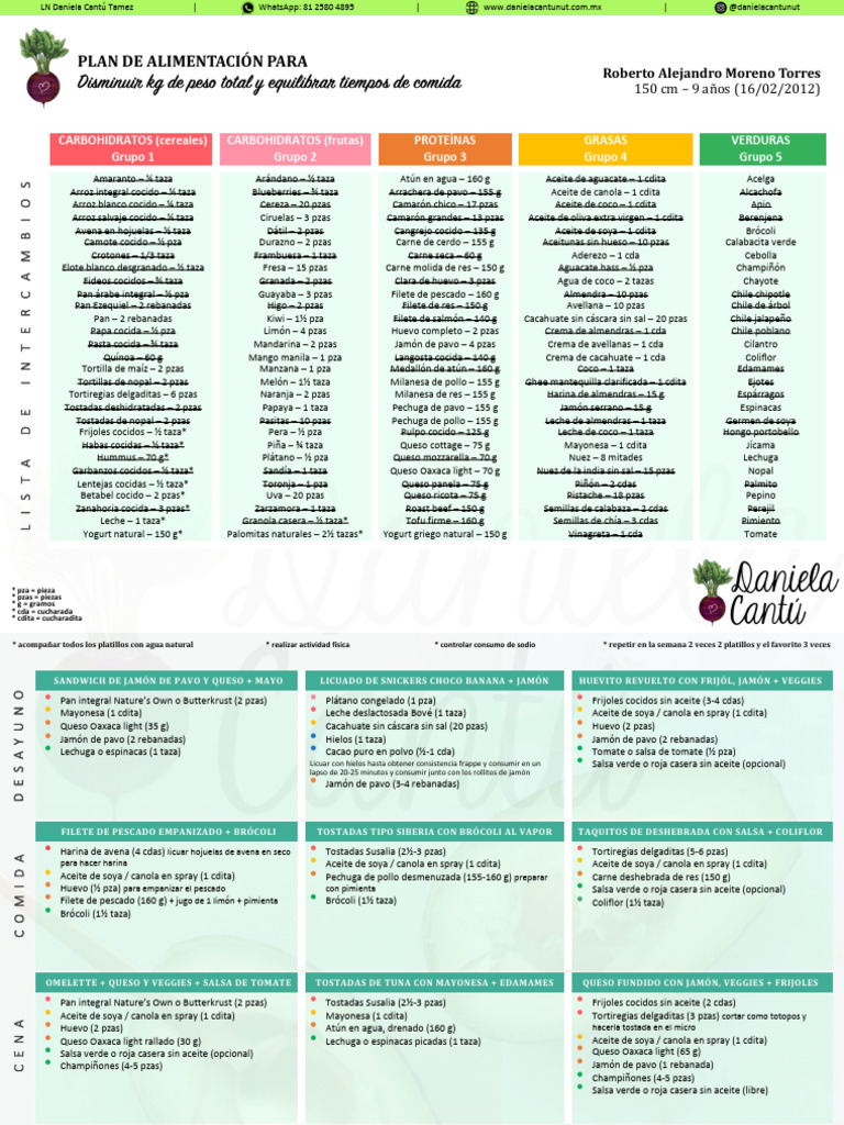 1 Plan de Alimentación RAMT | PDF | Alimentos | Ejercicio aerobico