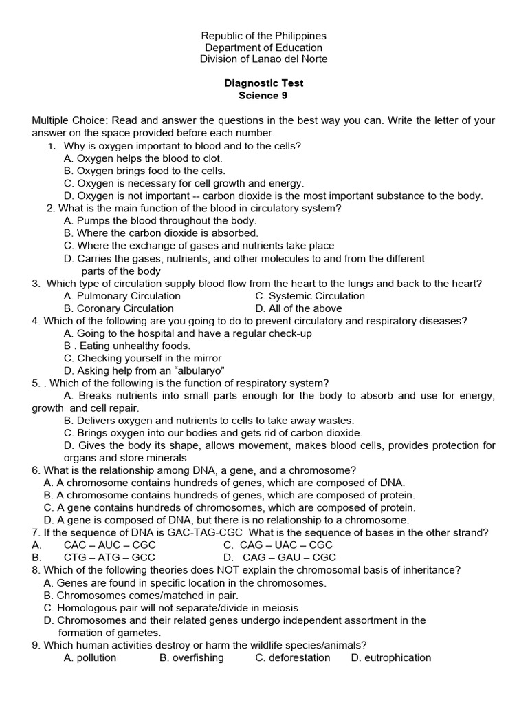 DDT - Science 9 Revised 2 | PDF | Steam | Blood