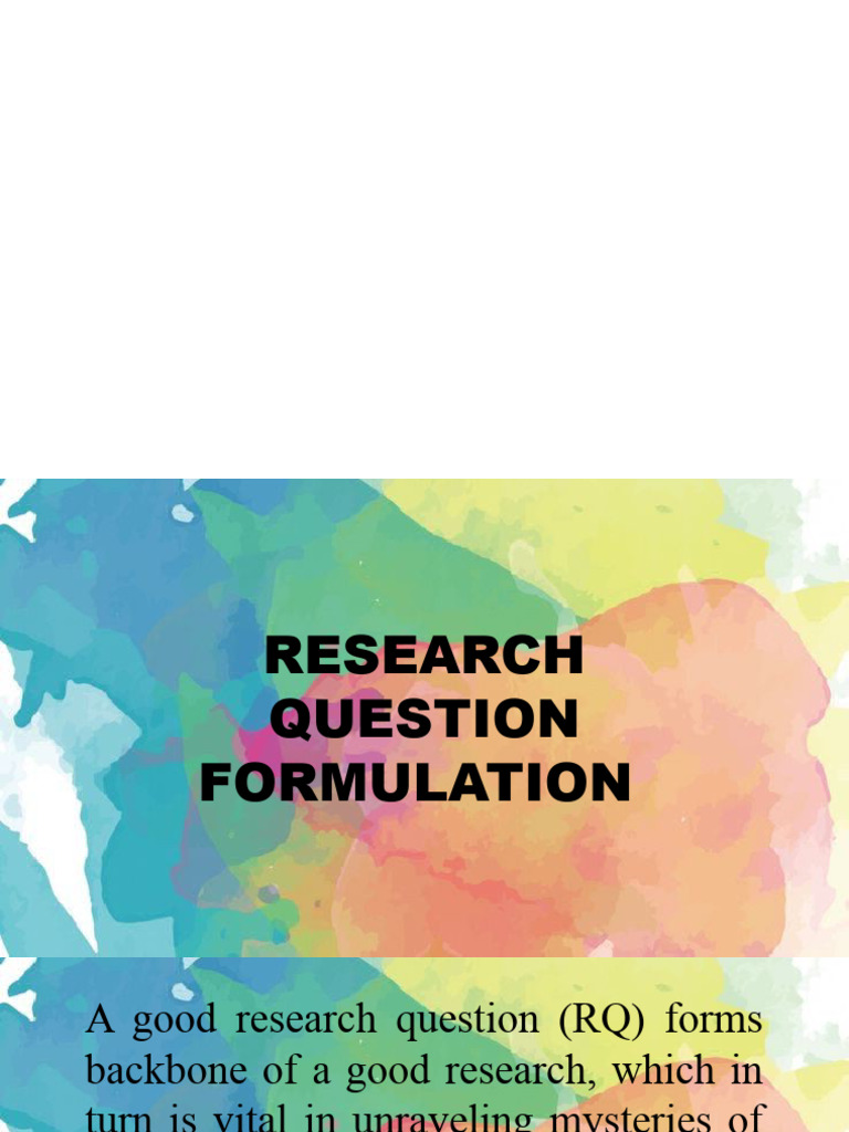 Formulating Effective Research Questions | PDF | Statistics ...