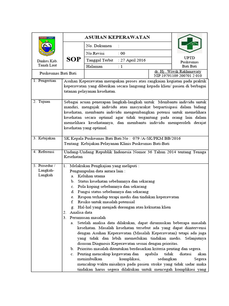 Ep 3 Sop Asuhan Keperawatan | PDF