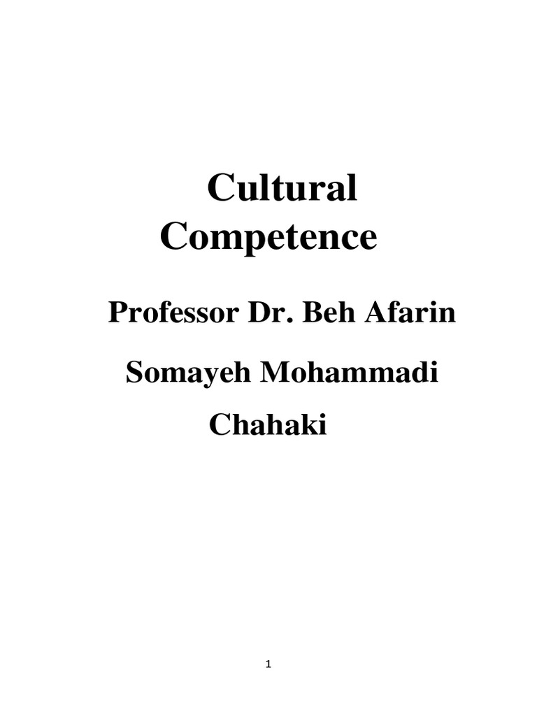Cultural Competence | PDF | Knowledge | Cross Cultural Communication