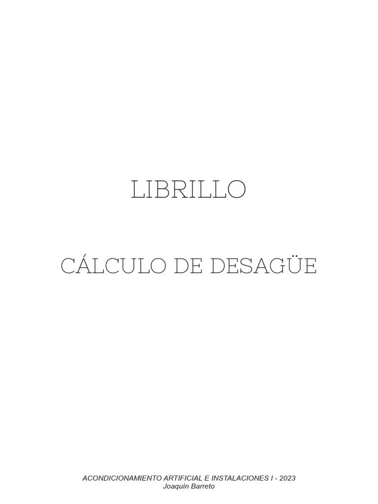 LIBRILLO - CÁLCULO CAUDALES-J. Barreto PCE | PDF | Excreción | Plomería