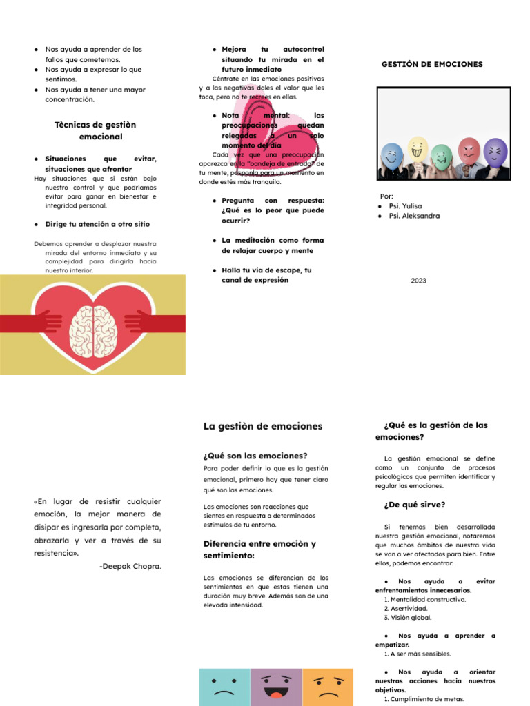 Gestion de Emociones | PDF | Las emociones | Mente