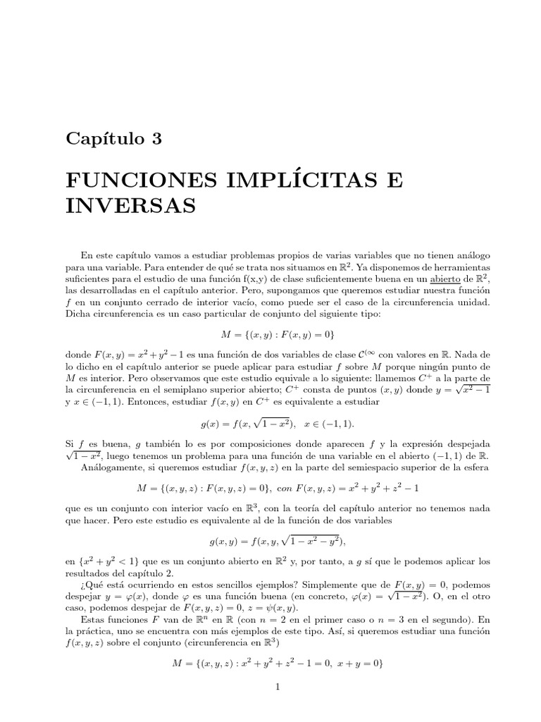 3 Implicitas | PDF | Función (Matemáticas) | Ecuaciones