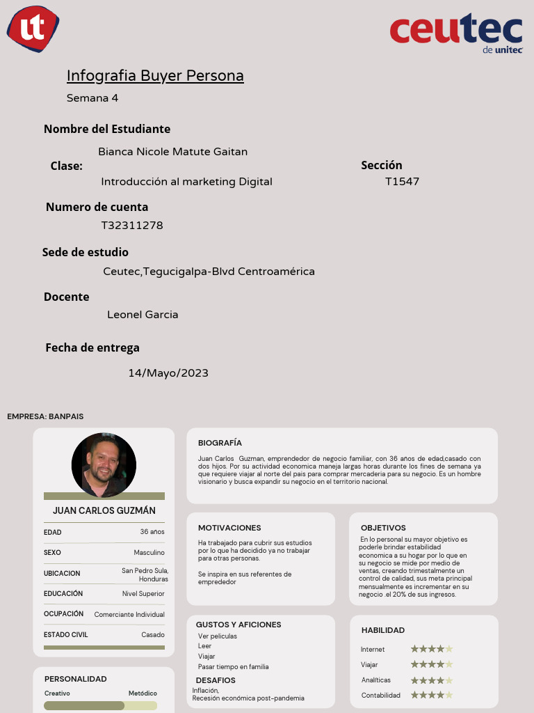 Infografia Buyer Persona | Descargar gratis PDF | Business | Economias