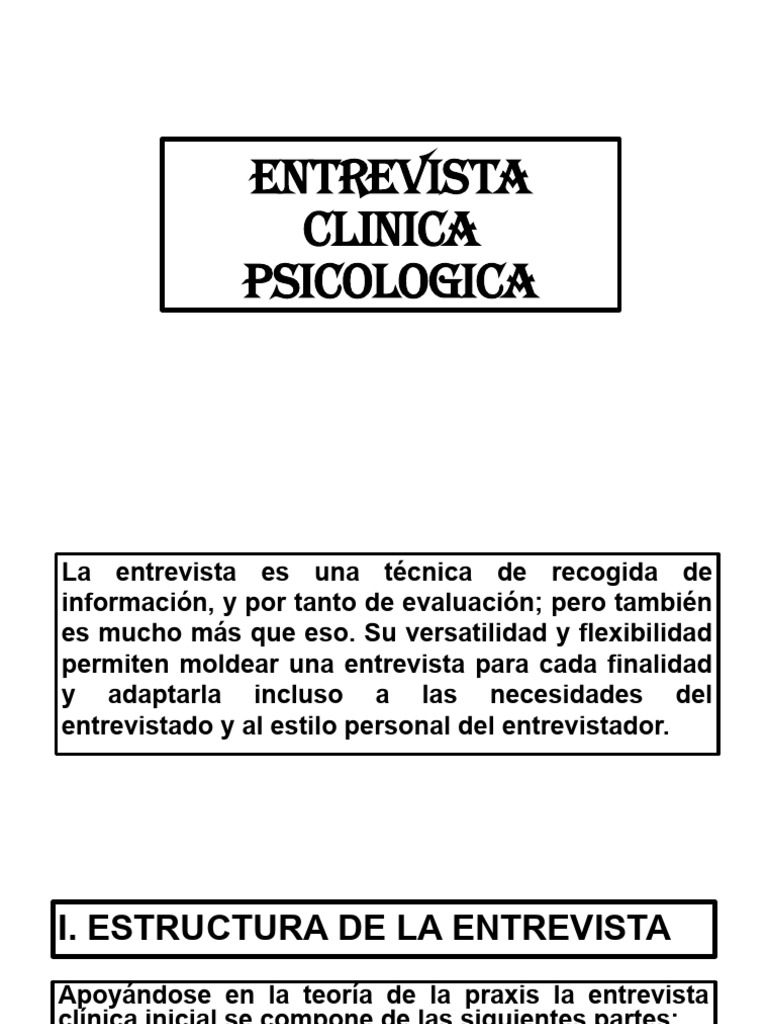 Estructura de la Entrevista Clínica Psicológica | PDF | Sicología | Adultos