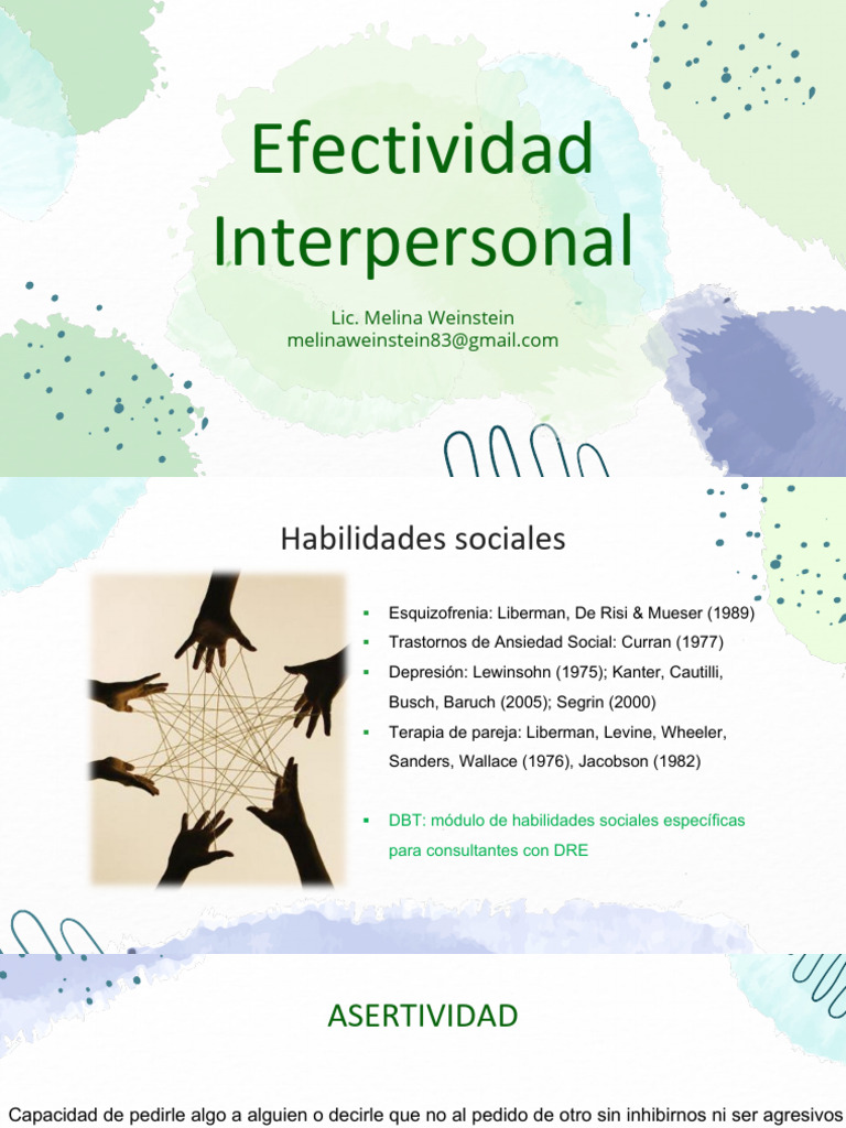 Habilidades de Efectividad Interpersonal - DBT | Descargar gratis PDF | Conceptos psicologicos ...