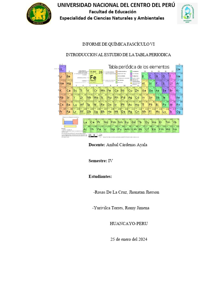Introducción a la Tabla Periódica | PDF | Cristalización | Rieles