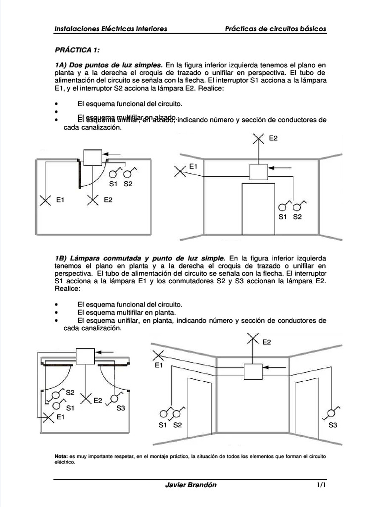 PDF Esquemas Practicas de Circuitos Basicos Compress | PDF | Cableado eléctrico | Ligero