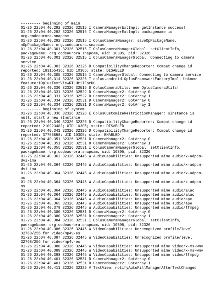 Camera Debug Log Analysis | PDF | Finance & Money Management | Technology & Engineering