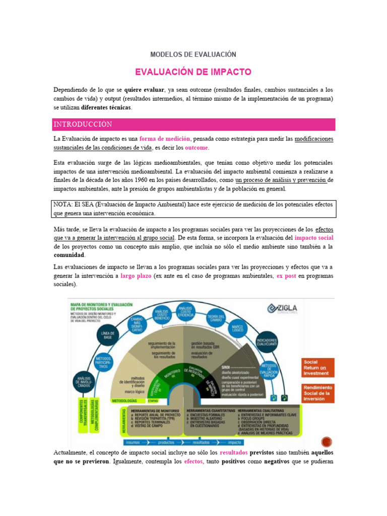 Evaluación de Programas Sociales - Evaluación de Impacto (Modelos de Evaluación) | PDF