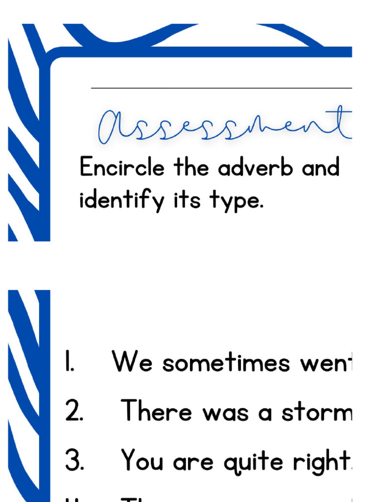 Assessment Adverbs | PDF