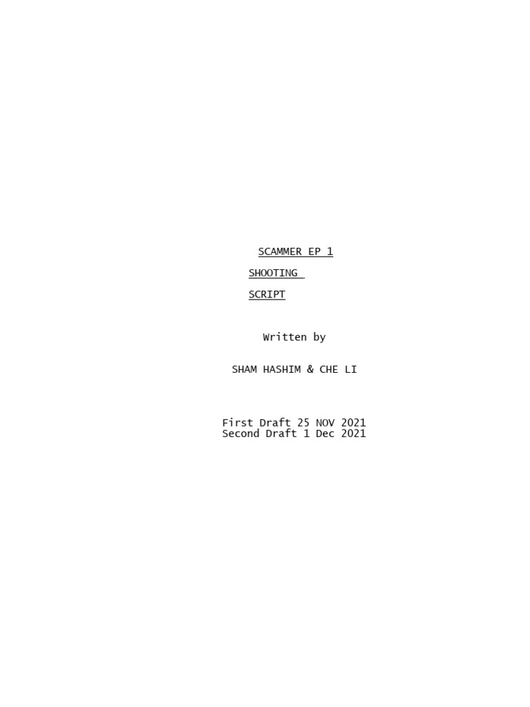 Scammer 2 Script Ep 01 Draft03 Pdf 