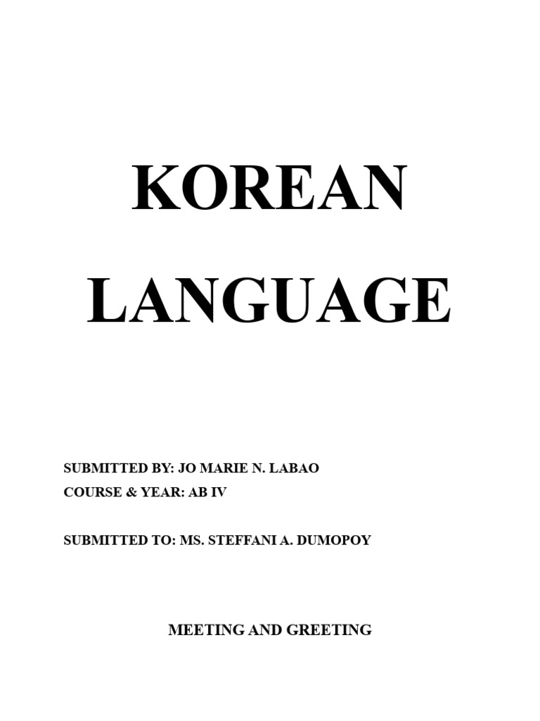 Korean Language | Download Free PDF | Korean Cuisine | Gift