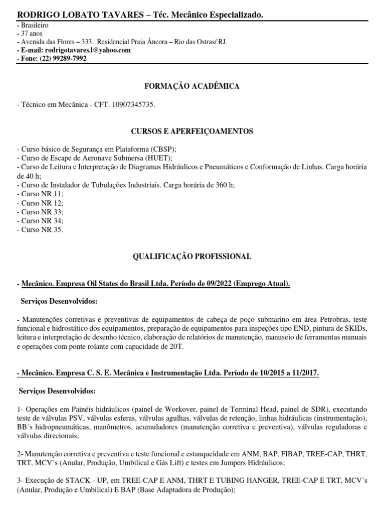 CV - Rodrigo Lobato | PDF