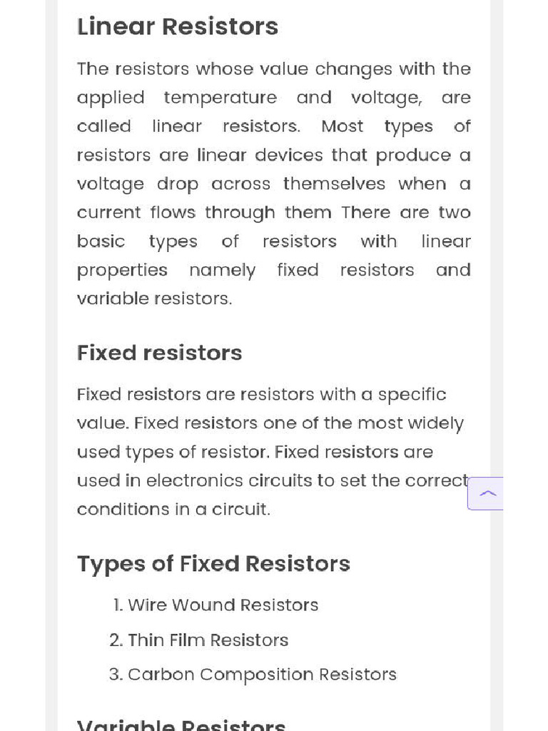 Type of Resistor and Applications of Resistors | PDF