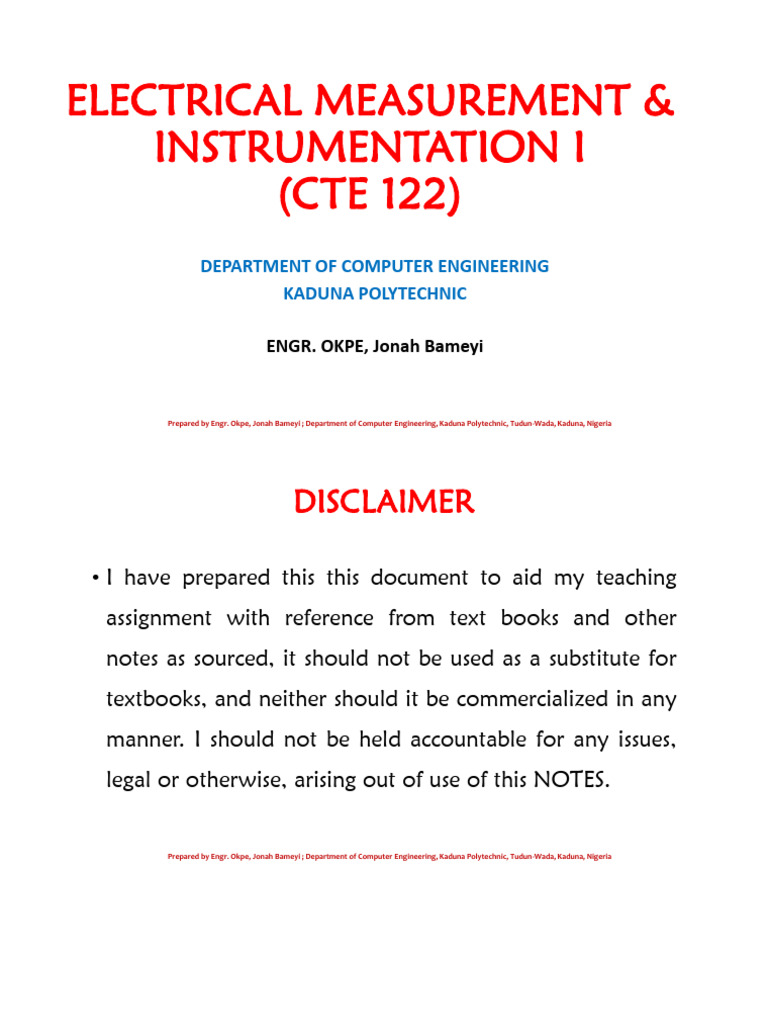 General Objective 1 - Know The Various Types of Indicating Instruments ...