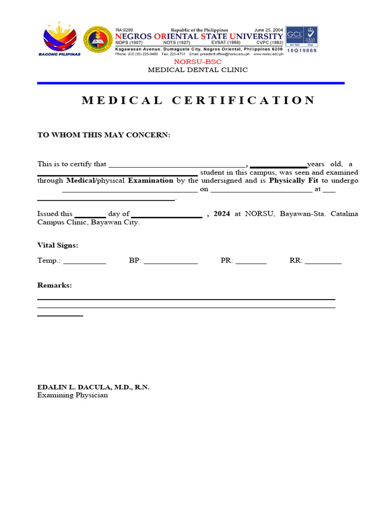 Medical-Certificate_OJT-new | PDF