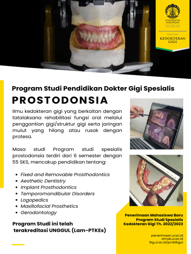 Prodi Prostodonsia UI (Universitas Indonesia) | PDF