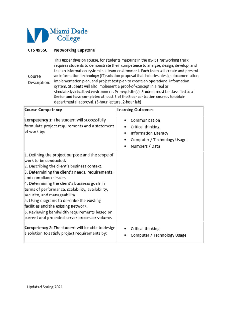 CTS4935C Networking Capstone | PDF | Computer Network | Router (Computing)