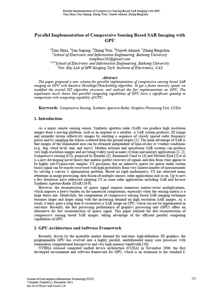 Parallel Implementation of Compressive S | PDF | Parallel Computing | Graphics Processing Unit
