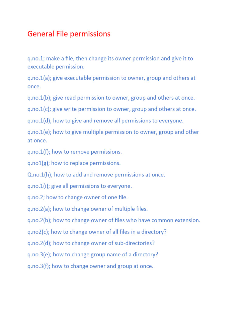 4 Kali General File Permissions Questions-1 | PDF