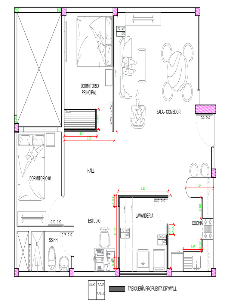 Plano de Distribución - Material Drywall - Ok | PDF
