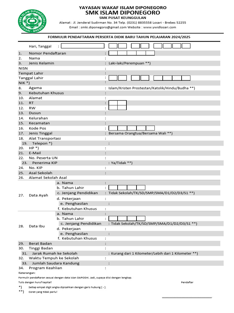 FORMULIR PPDB VERSI DAPODIKDAS SMK 2024 Fiks | PDF