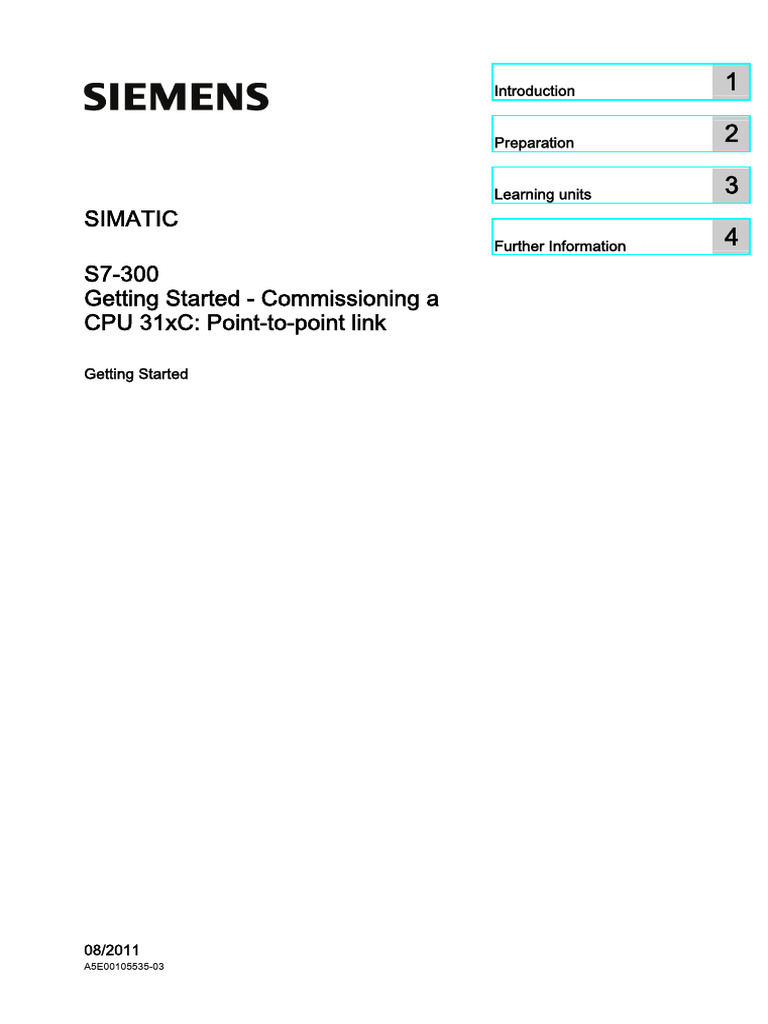 S7-300 Getting Started - Commissioning A CPU 31xC Point-To-Point Link ...