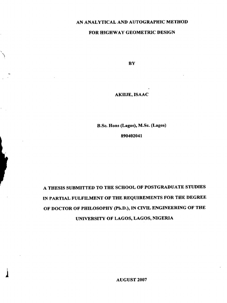 Analytical and Autographic Method For Highway Geometric Design. | PDF