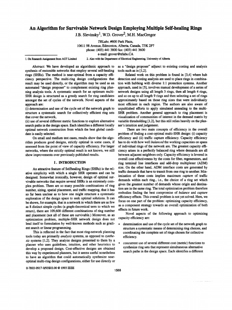An Algorithm For Survivable Network Design Employing Multiple Se Pdf