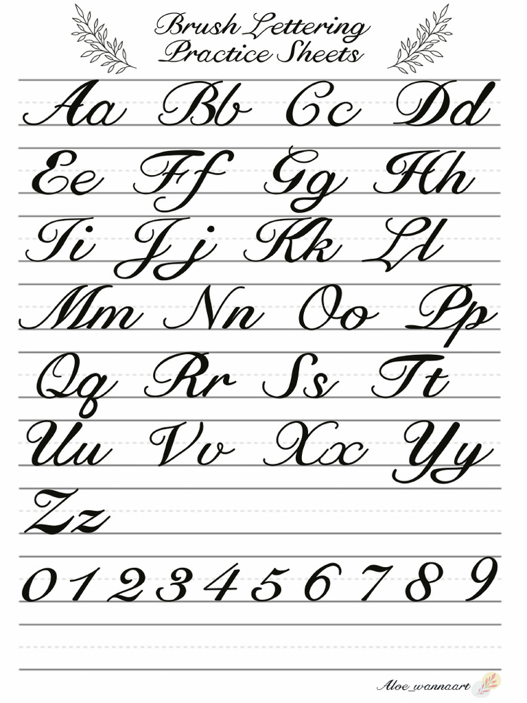 Brush Lettering Practice Sheets | PDF