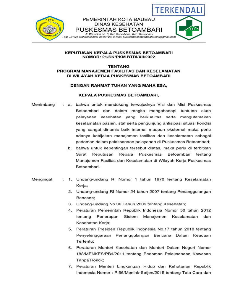 SK Penetapan Program MFK | PDF