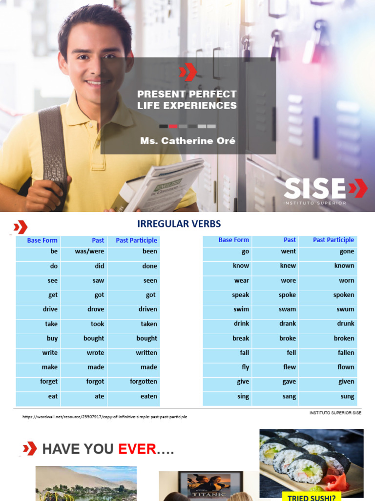 3 Present Perfect Life Experiences | PDF | Linguistic Morphology | Syntax