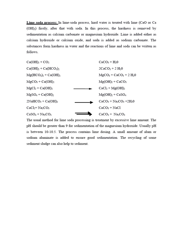 Lime Soda Process | PDF