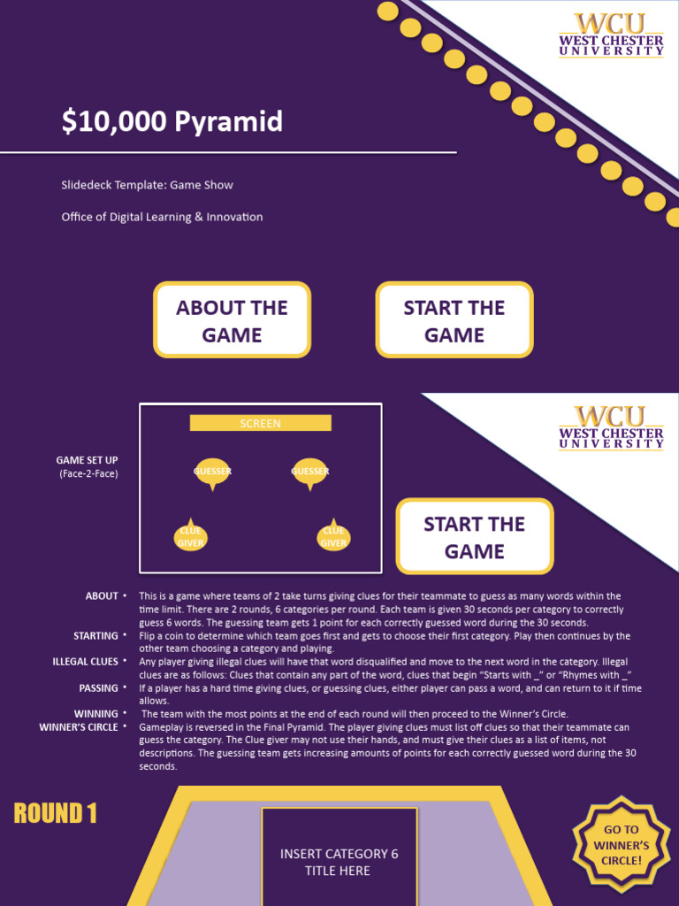 $10,000 Pyramid Game Show Template | PDF