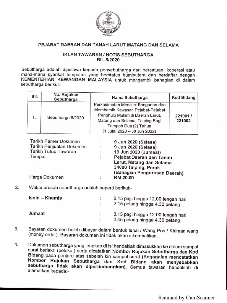 Contoh Iklan Tawaran Projek | PDF