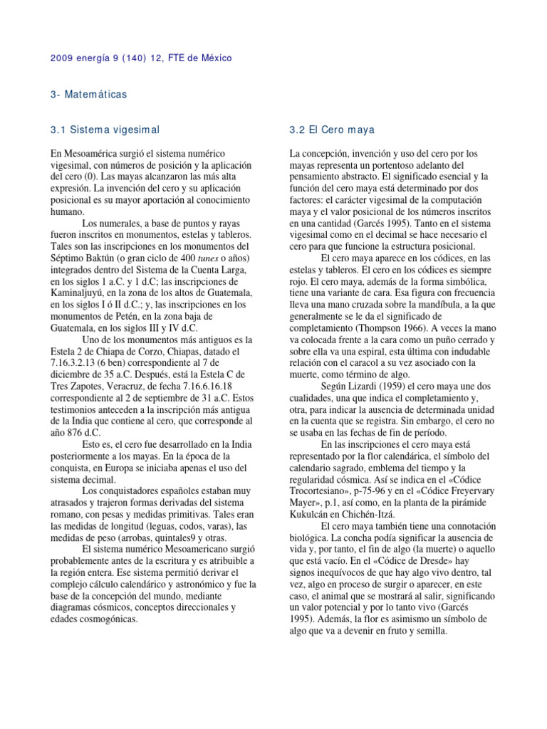 La Matematica Maya | PDF | Civilización maya | Matemáticas